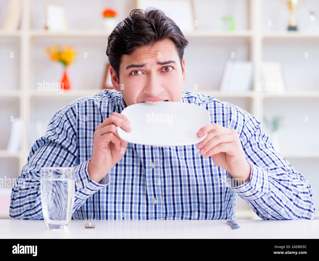 Man angry food plate hi-res stock photography and images - Alamy