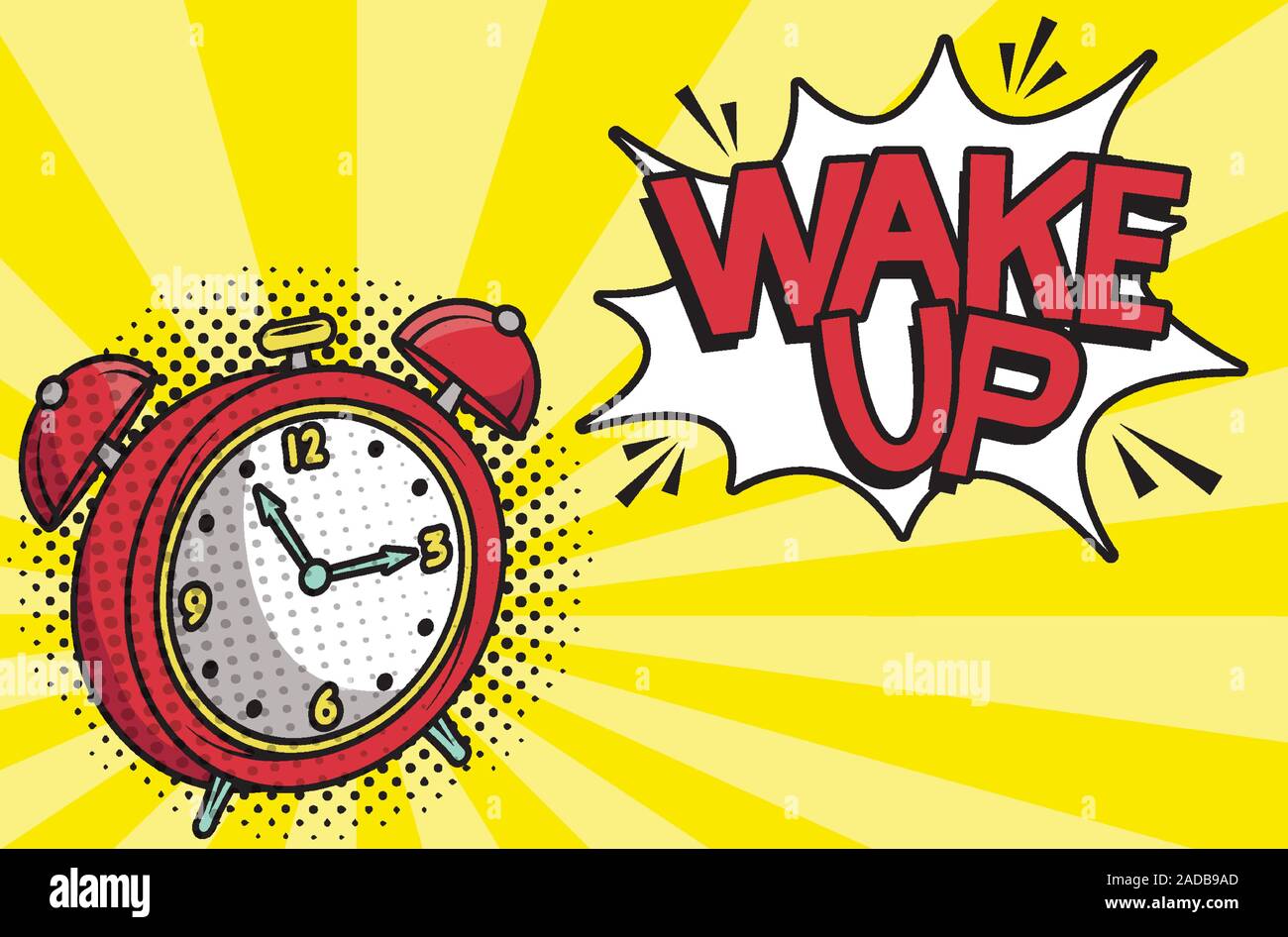 alarm clock wake up pop art style Stock Vector Image & Art - Alamy