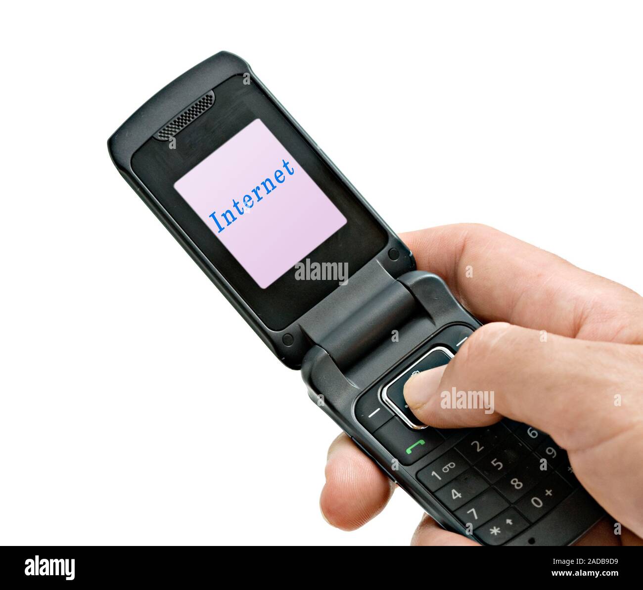 Mobile phone with "internet" shown on its screen Stock Photo - Alamy