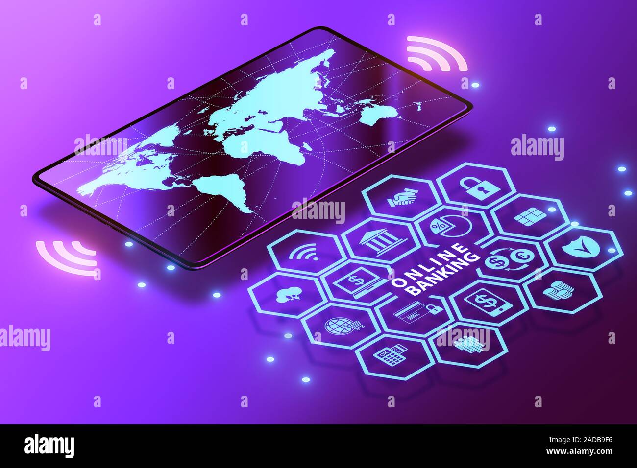 3d rendering online mobile money transfer hi-res stock photography and ...
