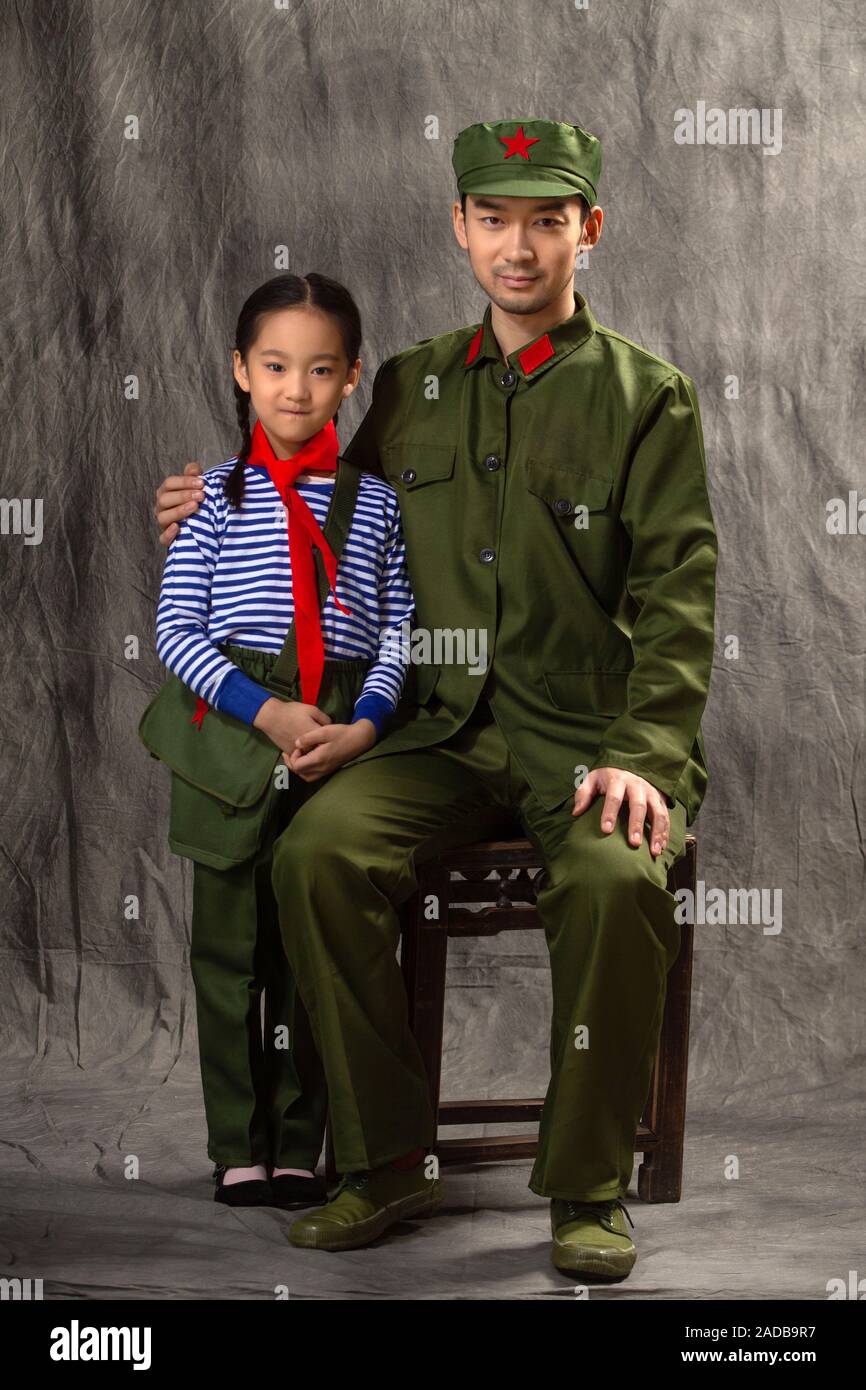 Happy family military uniform Stock Photo - Alamy