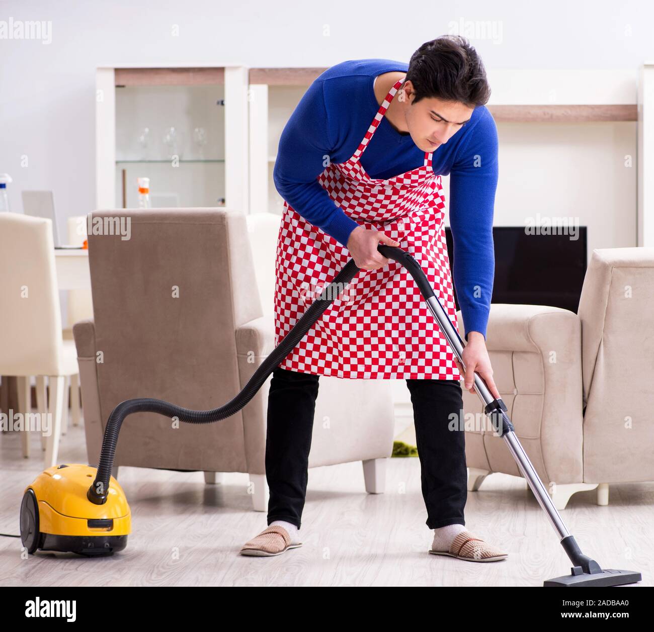 Houseman housekeeping cleaning vacuum cleaner hi-res stock photography ...
