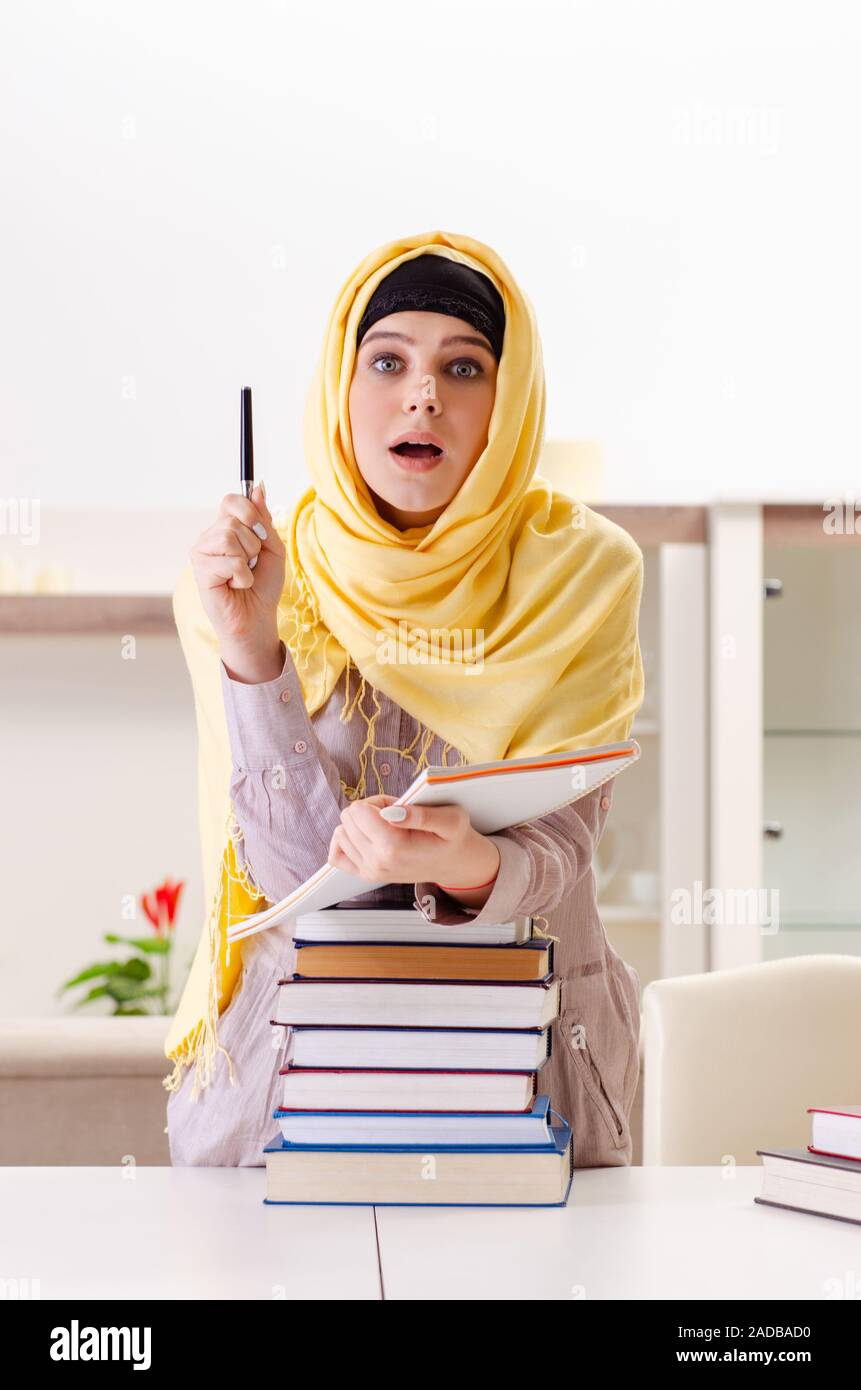 Female student in hijab preparing for exams Stock Photo - Alamy
