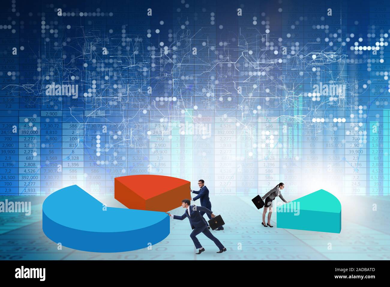 Business analytics concept with pie chart Stock Photo - Alamy