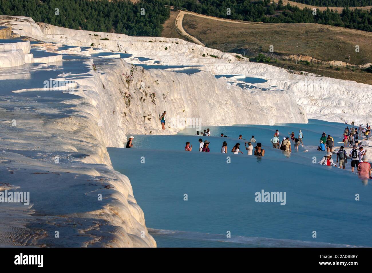 An incredible view as calcium rich spring water flows over the ...
