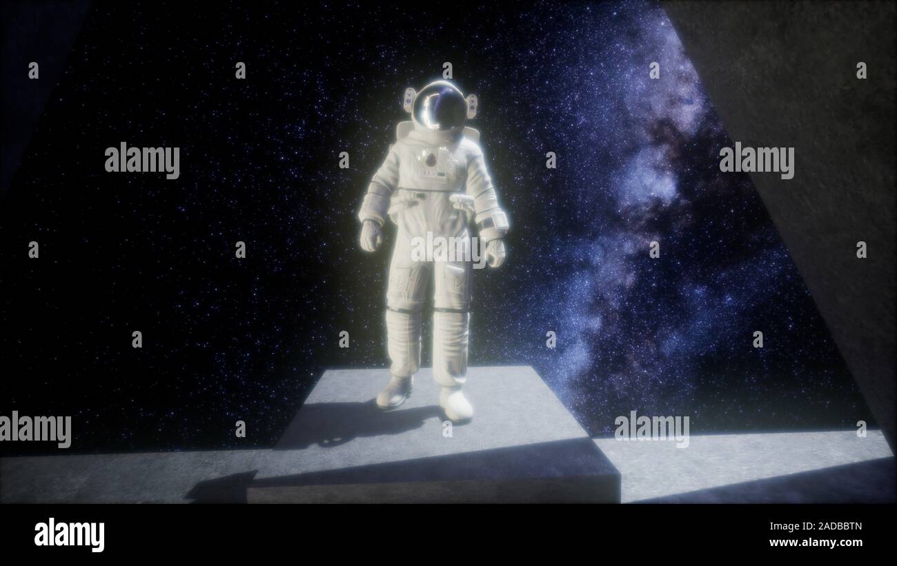 astronaut on space base in deep space Stock Photo - Alamy