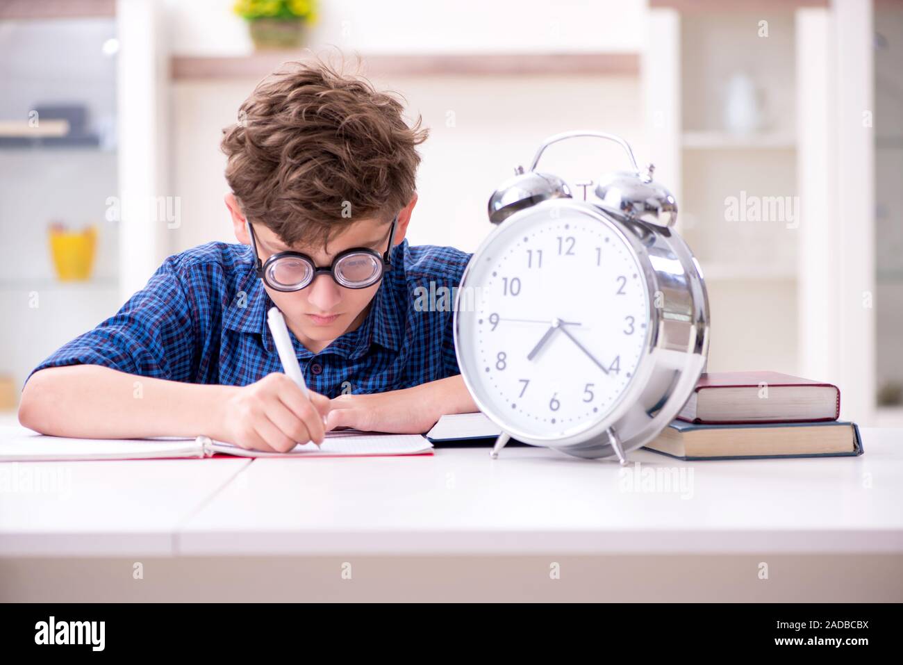 School child revising for exams hi-res stock photography and images - Alamy