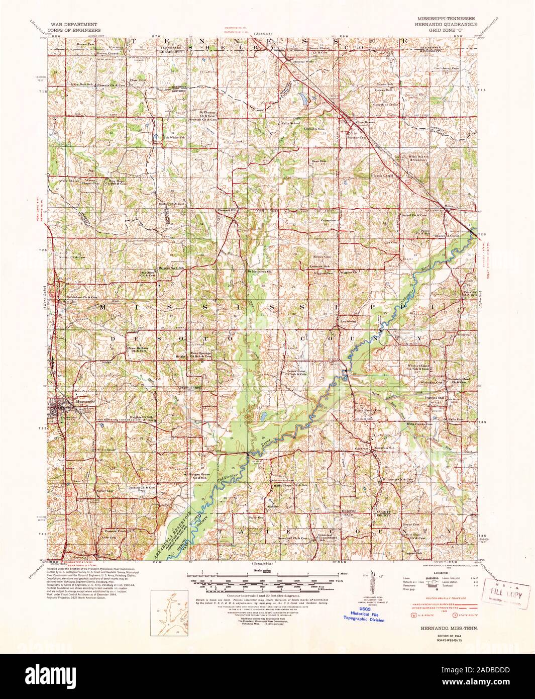 Map of hernando hi-res stock photography and images - Alamy