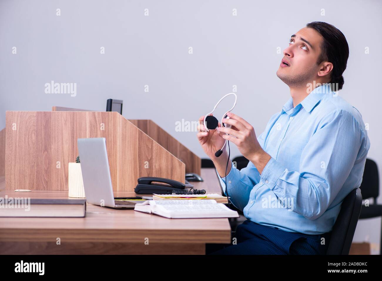Bored call center operator hi-res stock photography and images - Alamy