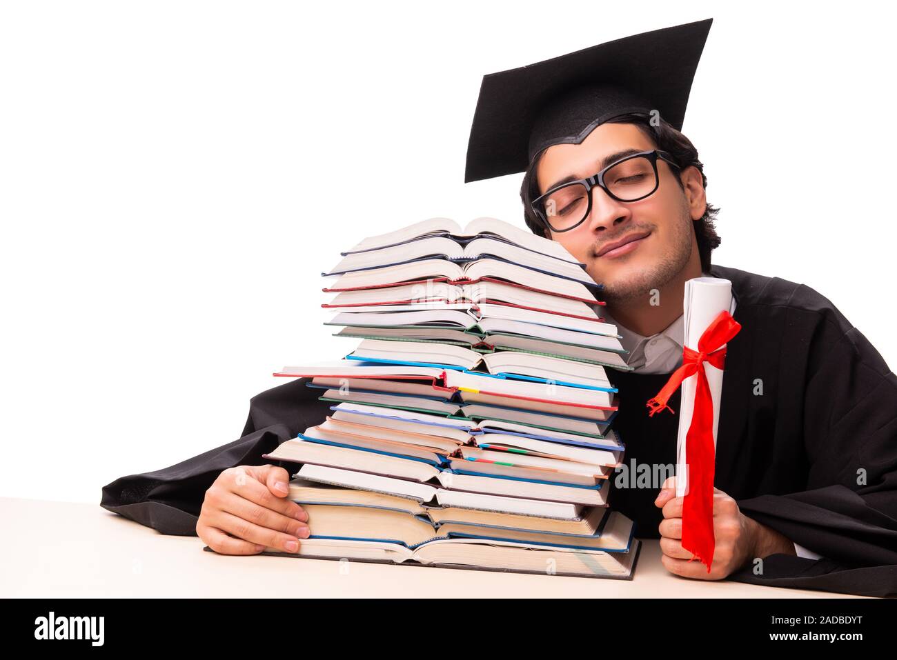 Young handsome student isolated on white Stock Photo - Alamy