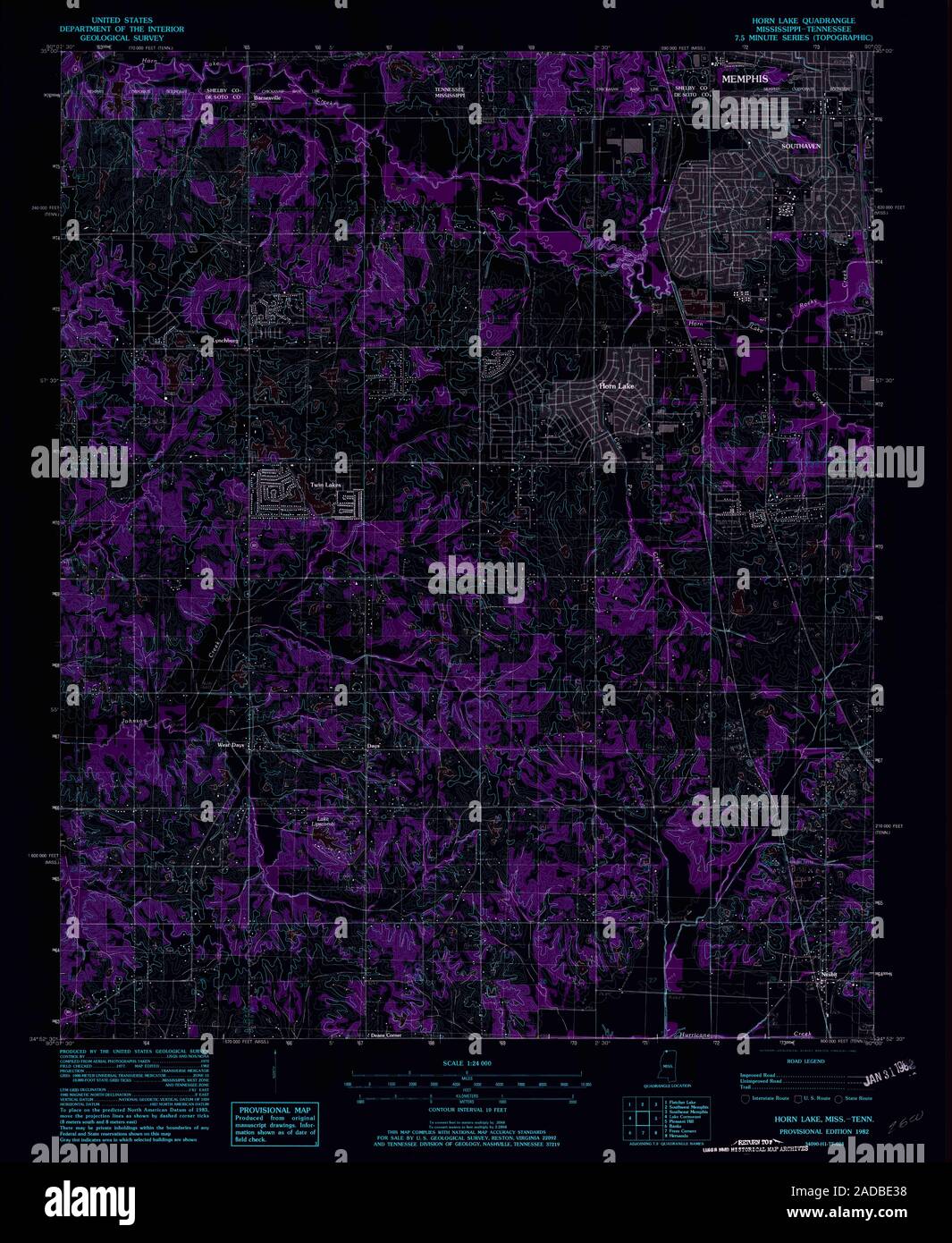 Horn lake map hi-res stock photography and images - Alamy