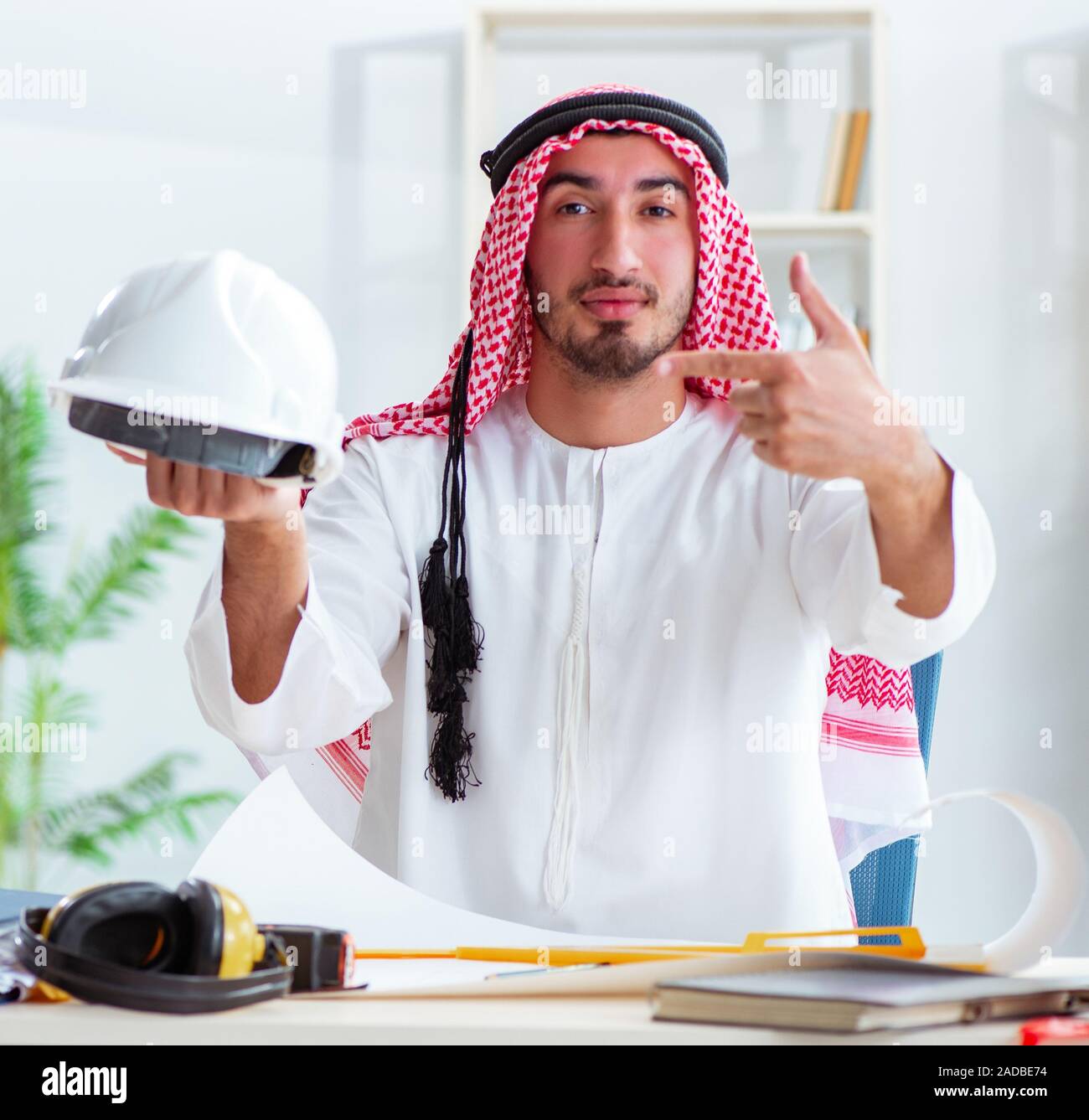 Arab engineer working on new project Stock Photo - Alamy