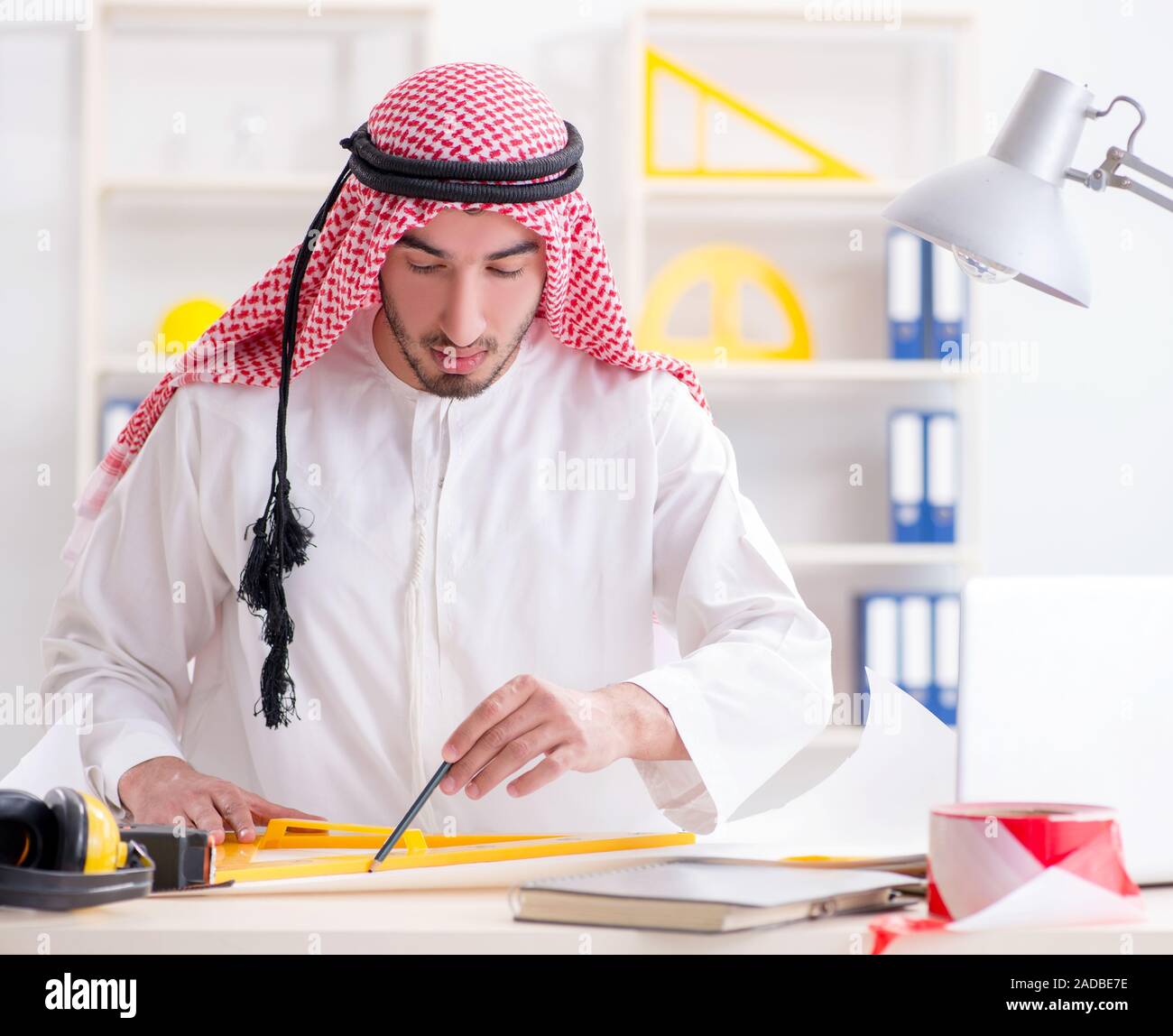 Arab engineer working on new project Stock Photo - Alamy