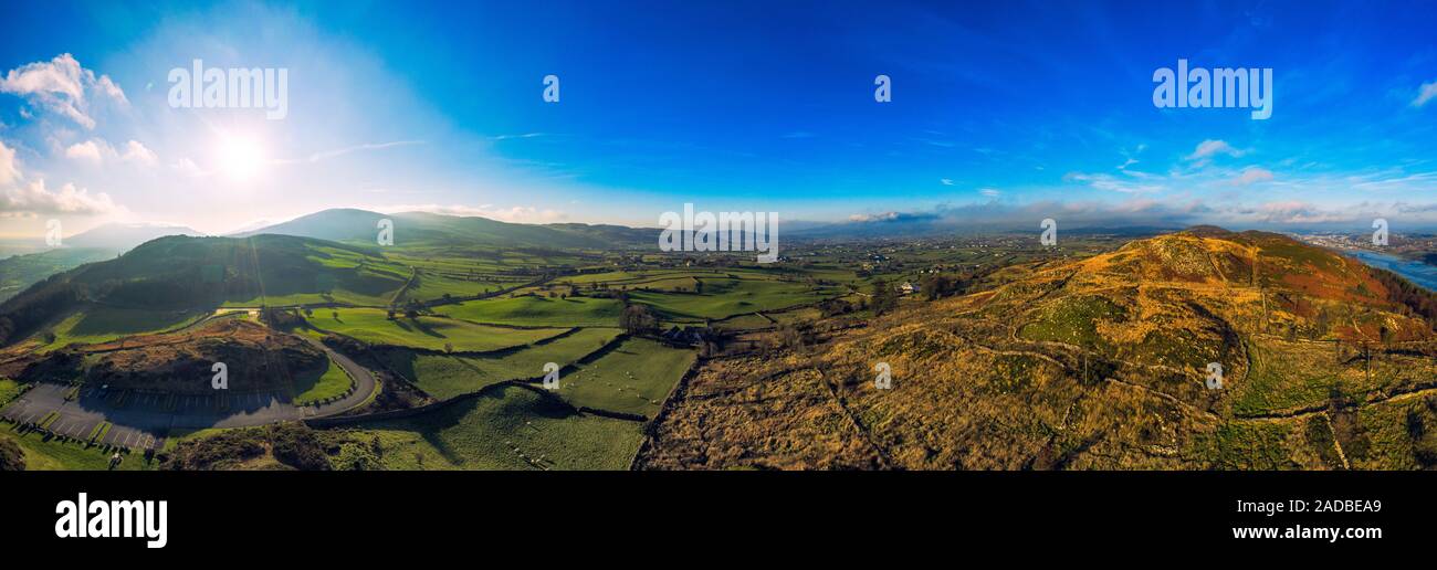 aerial panoramic view of newry area from flagstaff viewpoint ,Northern ...