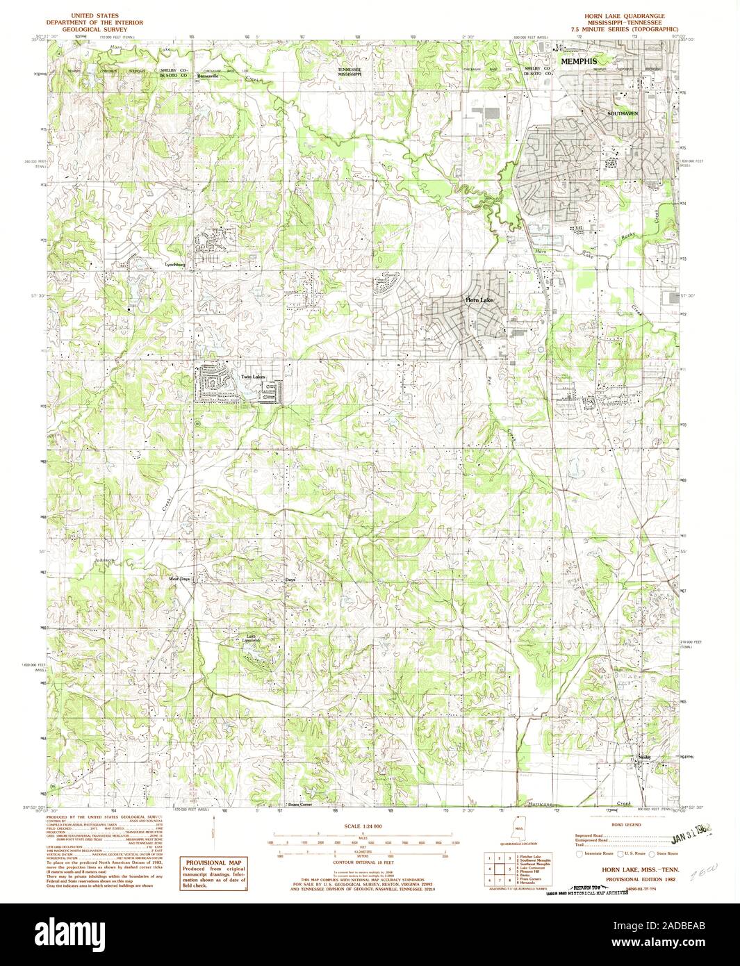 Horn lake map hi-res stock photography and images - Alamy
