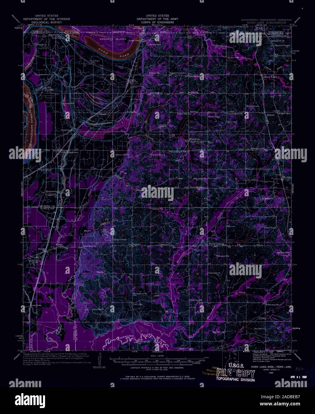 Map of horn lake hi-res stock photography and images - Alamy