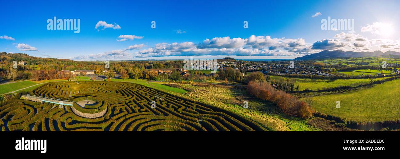 aerial panoramic view of castlewellan area ,Northern Ireland Stock ...