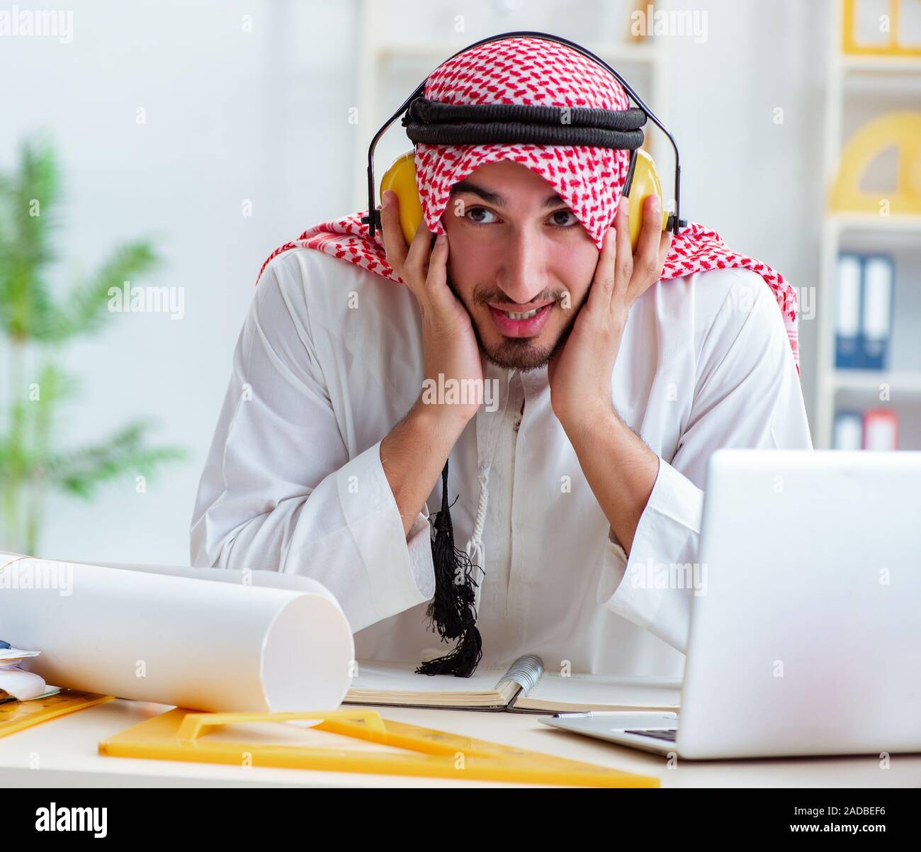 Arab engineer working on new project Stock Photo - Alamy