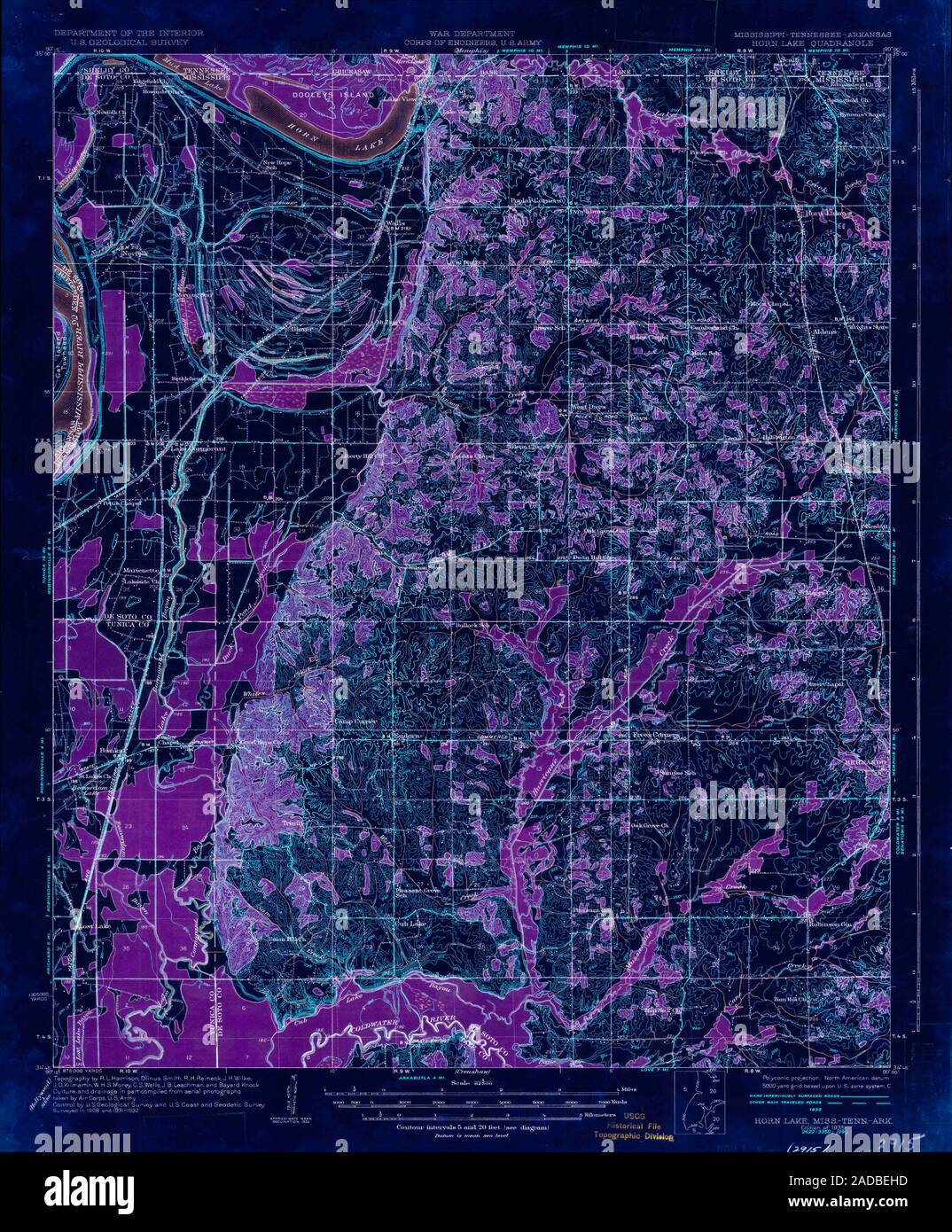 Map of horn lake hi-res stock photography and images - Alamy