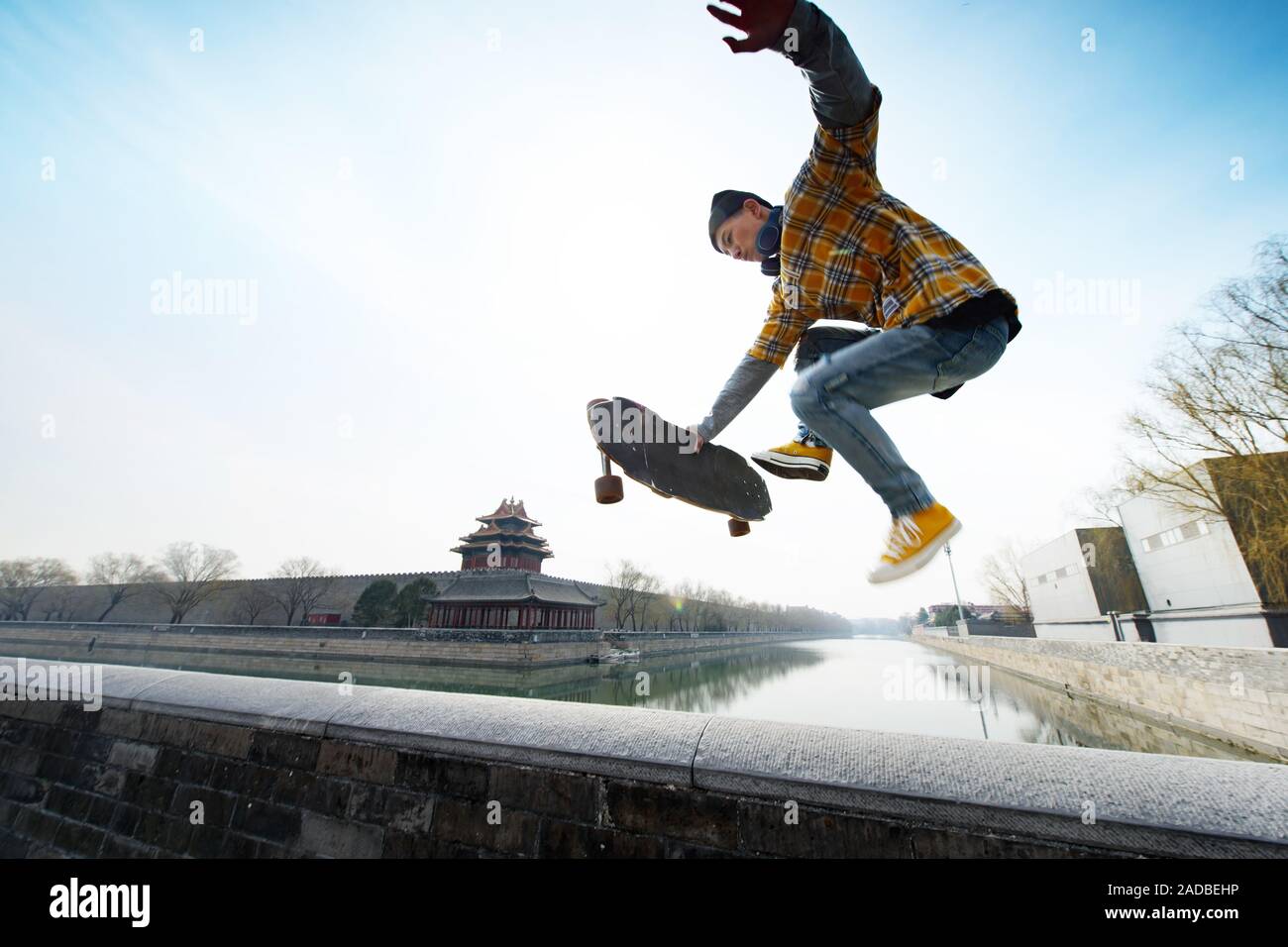 Young people skateboarding Stock Photo - Alamy