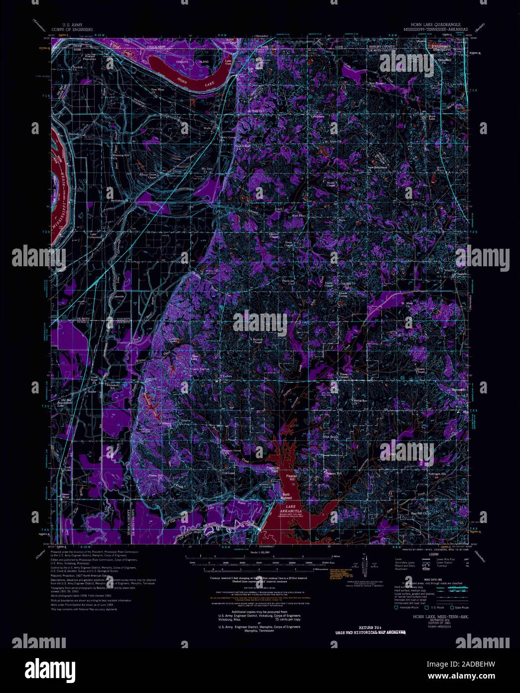 Horn lake map hi-res stock photography and images - Alamy