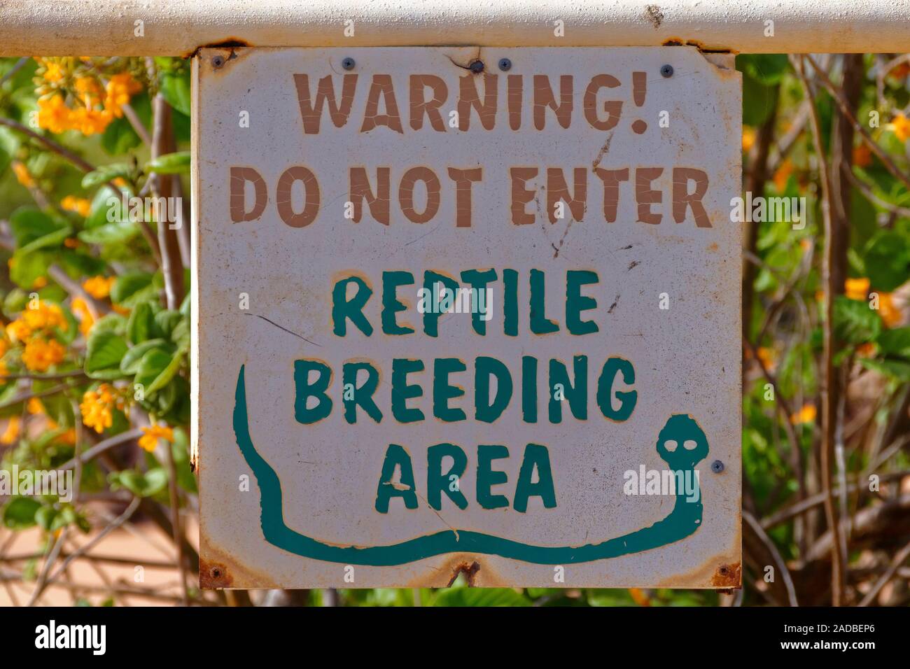 Reptile breeding area sign, Broome, West Kimberley, Western Australia ...