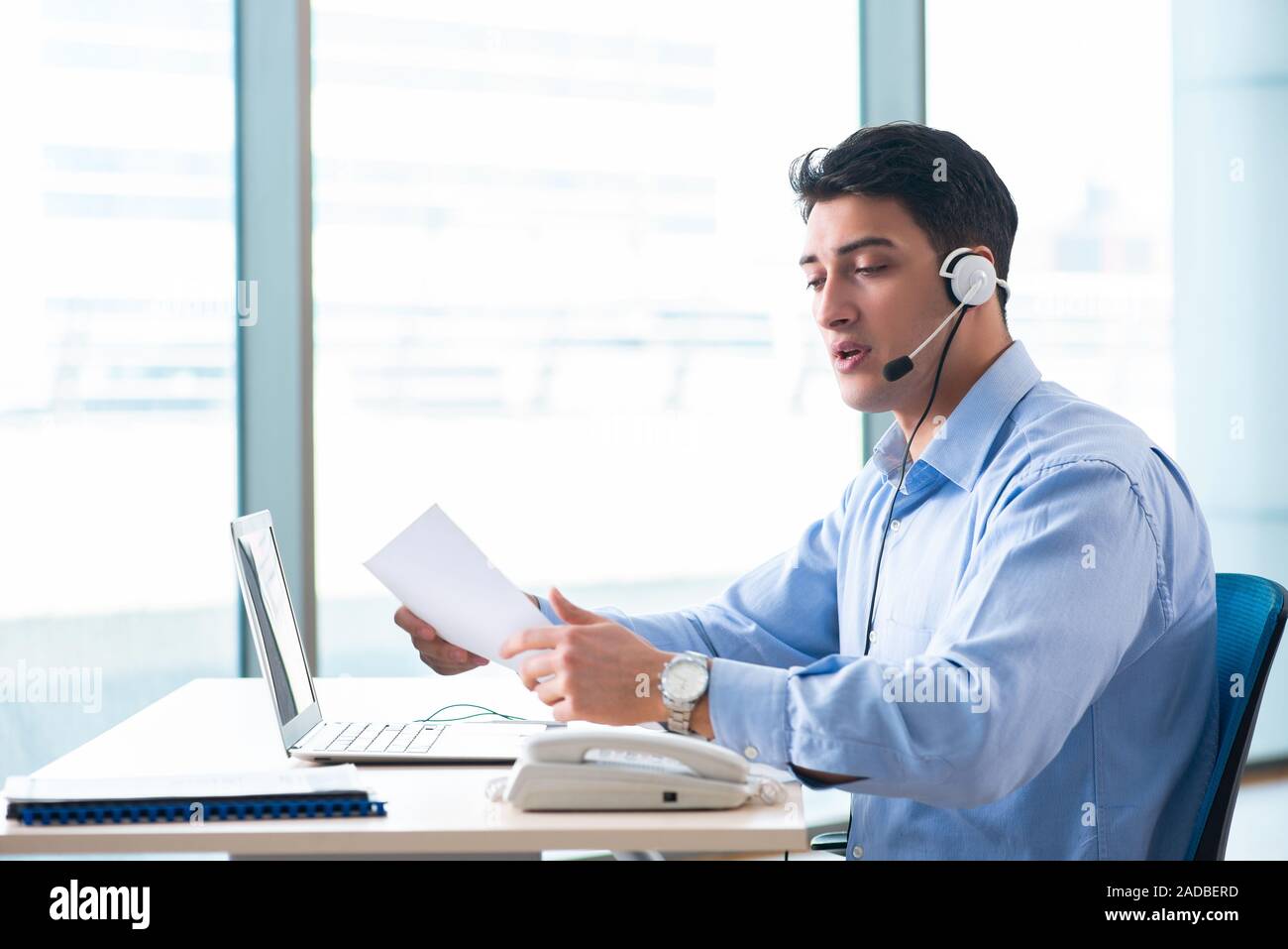 Document operator man hi-res stock photography and images - Alamy