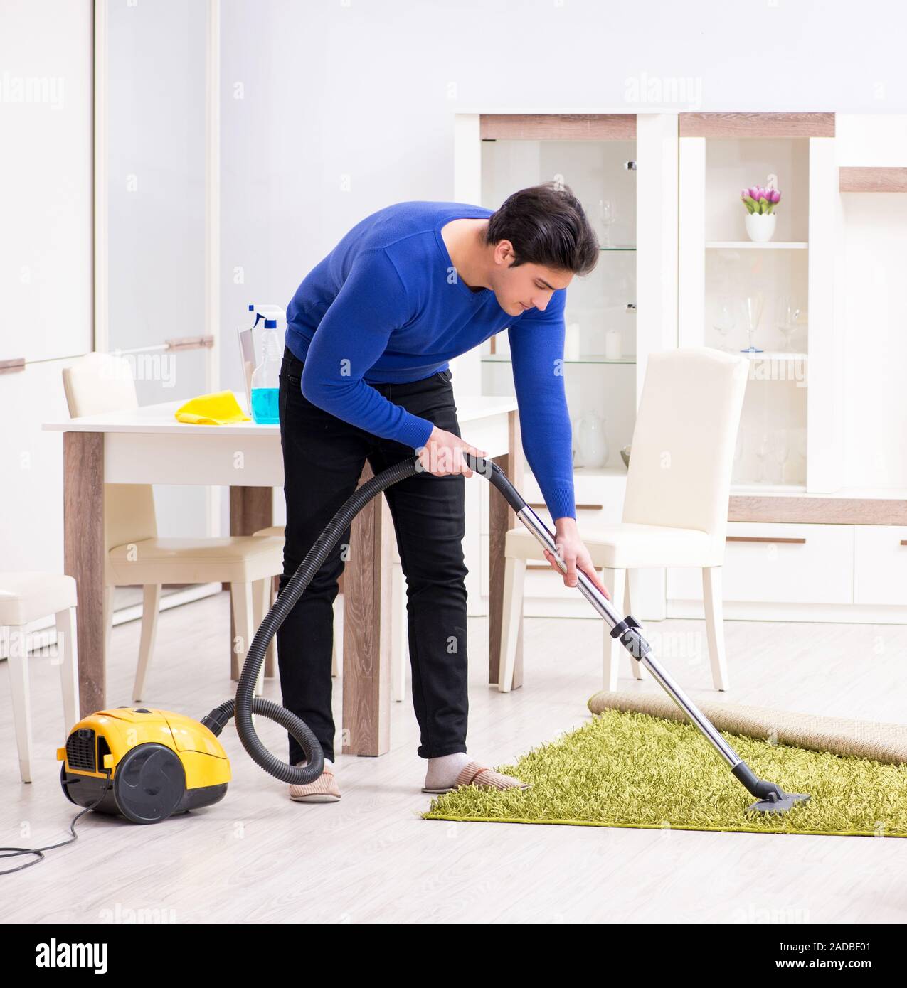 Houseman housekeeping cleaning vacuum cleaner hi-res stock photography ...