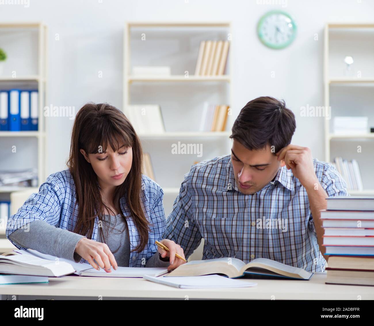 Students sitting and studying in classroom college Stock Photo - Alamy