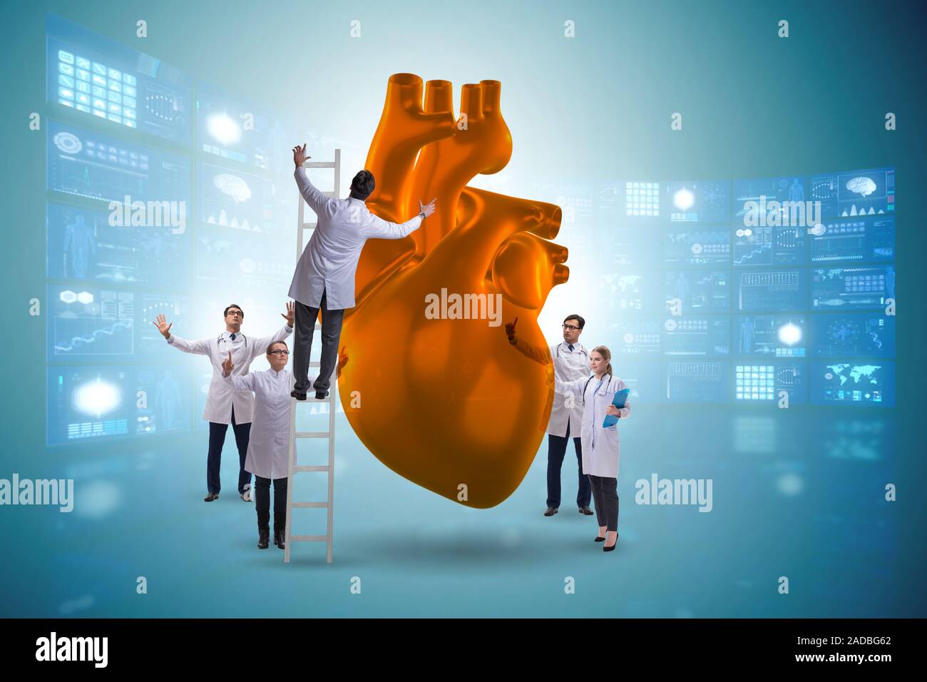Heart examination by a team of doctors Stock Photo - Alamy