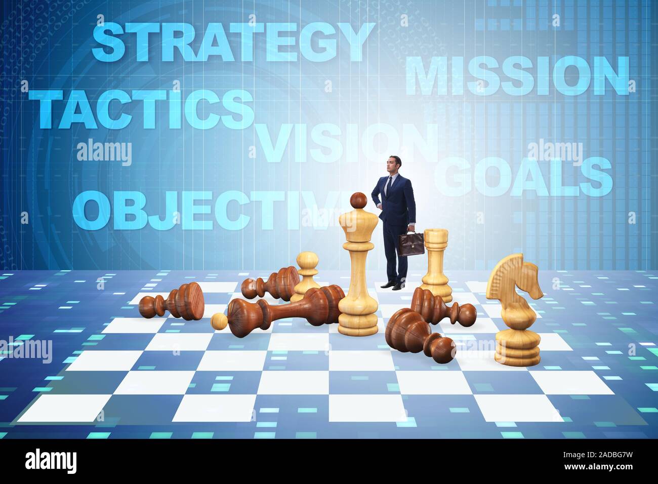 Strategy and tactics concept with Businessman Stock Photo - Alamy