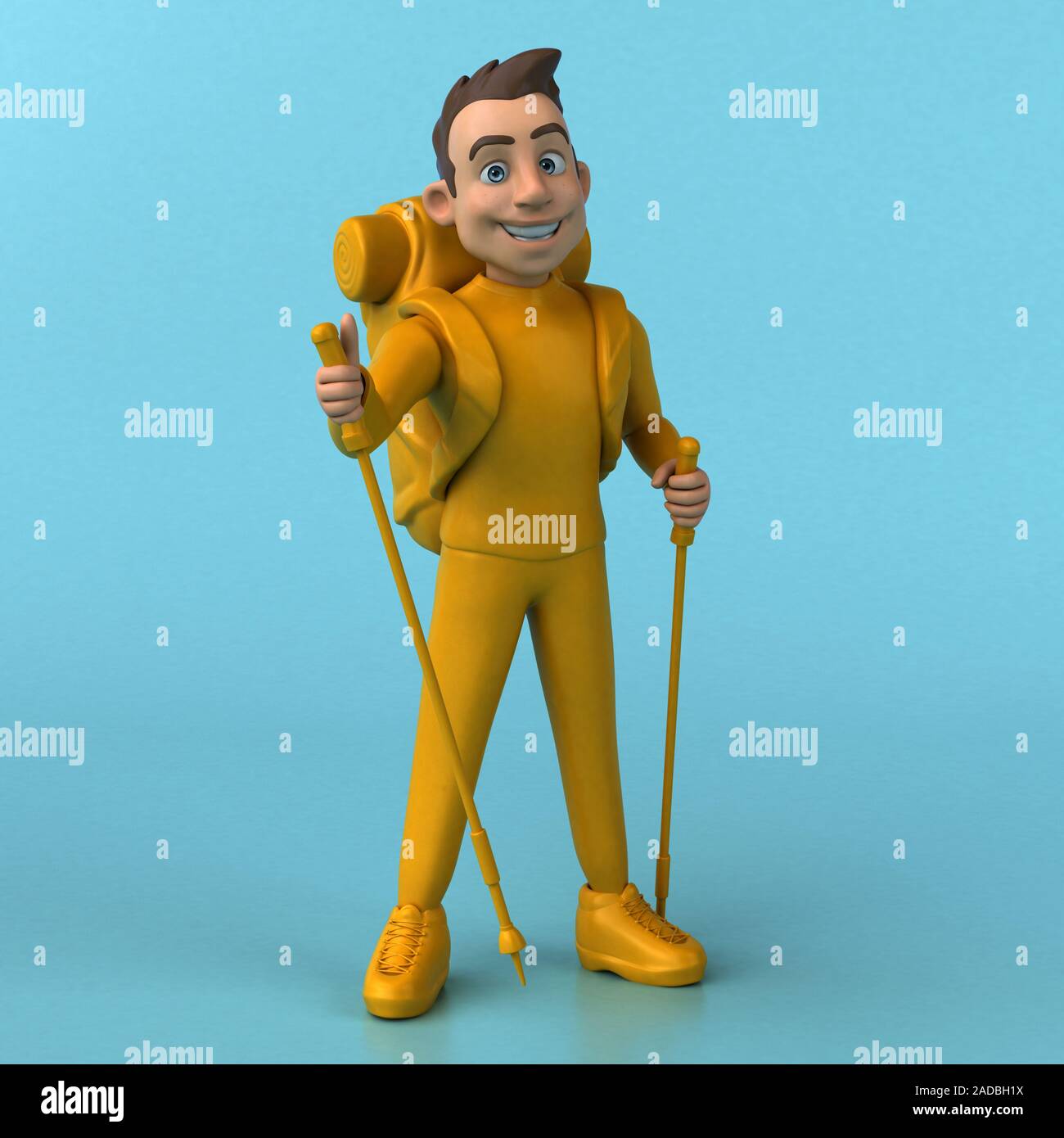 Fun 3D cartoon yellow character Stock Photo - Alamy