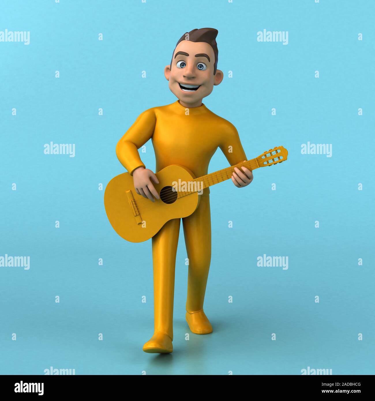 Fun 3D cartoon yellow character Stock Photo - Alamy