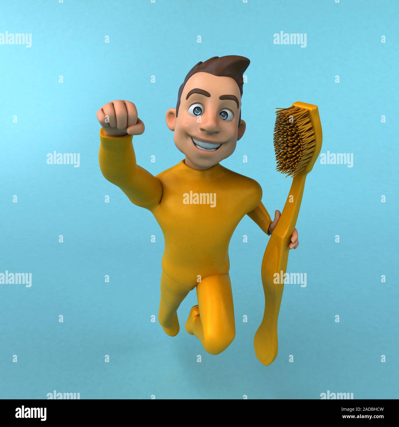 Fun 3D cartoon yellow character Stock Photo - Alamy