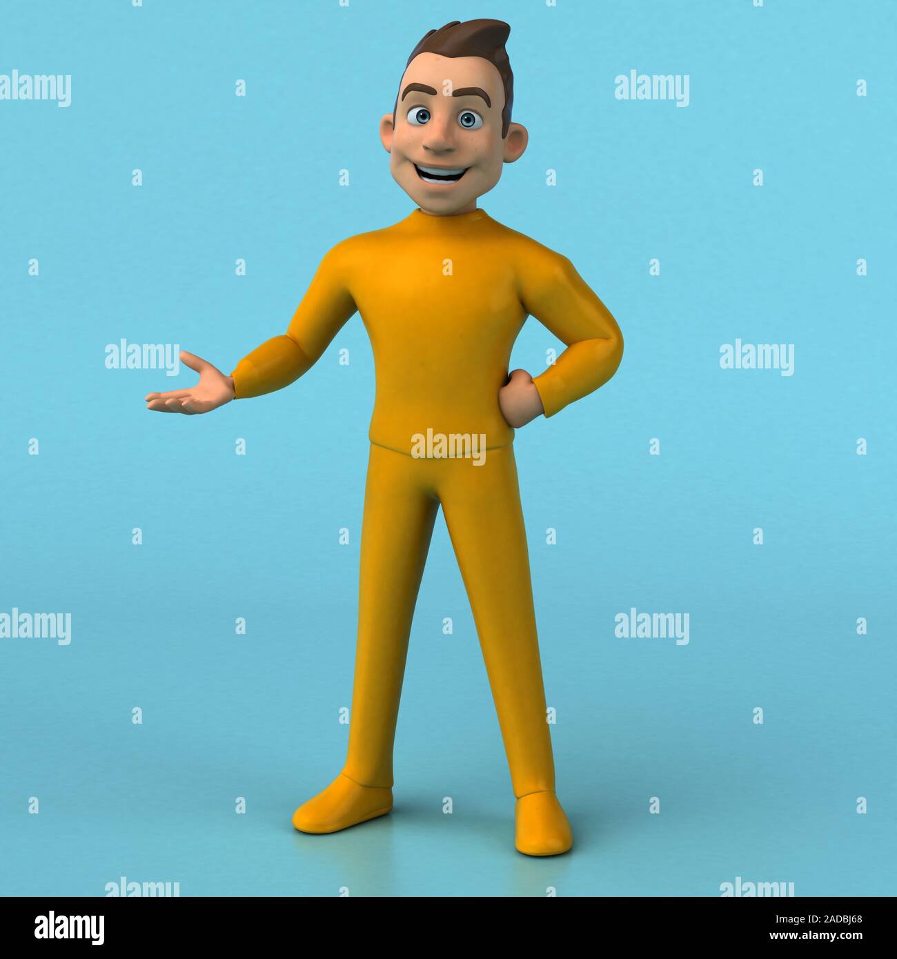 Fun 3D cartoon yellow character Stock Photo - Alamy