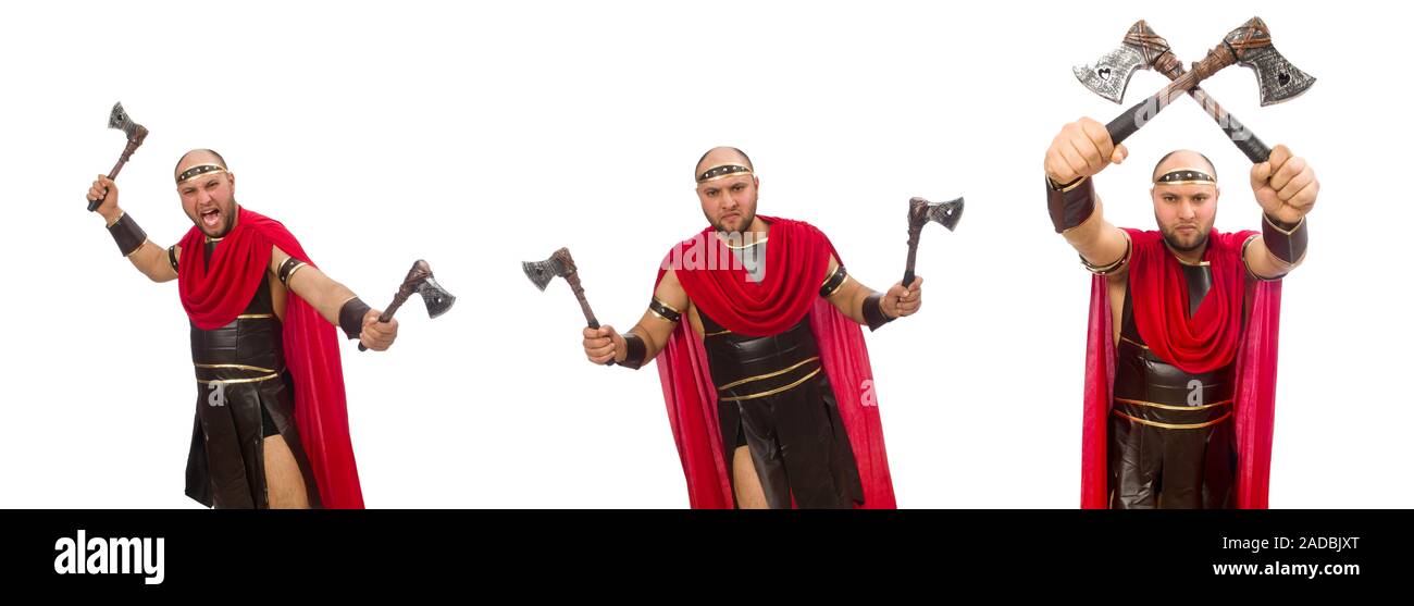 Gladiator isolated on white background Stock Photo - Alamy