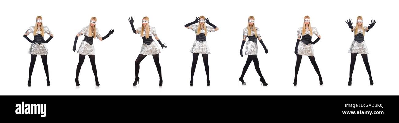 Girl White Dress Strip Sequence