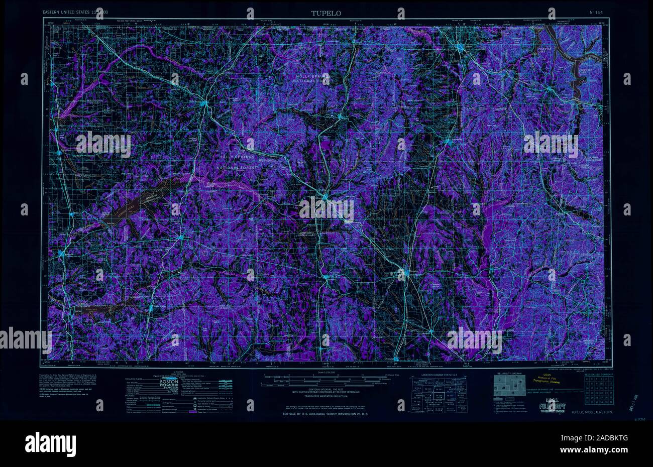 Map of tupelo hi-res stock photography and images - Alamy