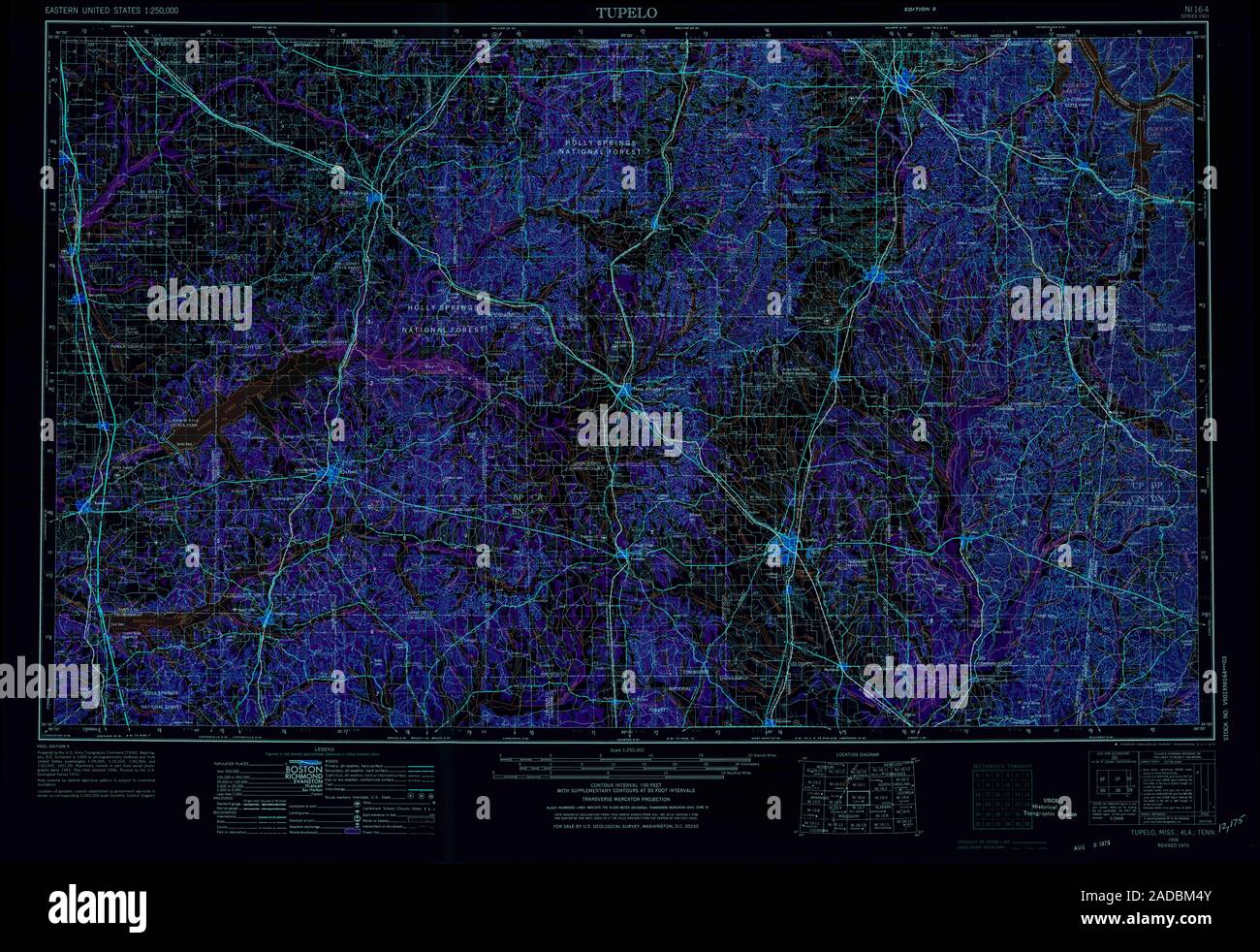 Map of tupelo hi-res stock photography and images - Alamy