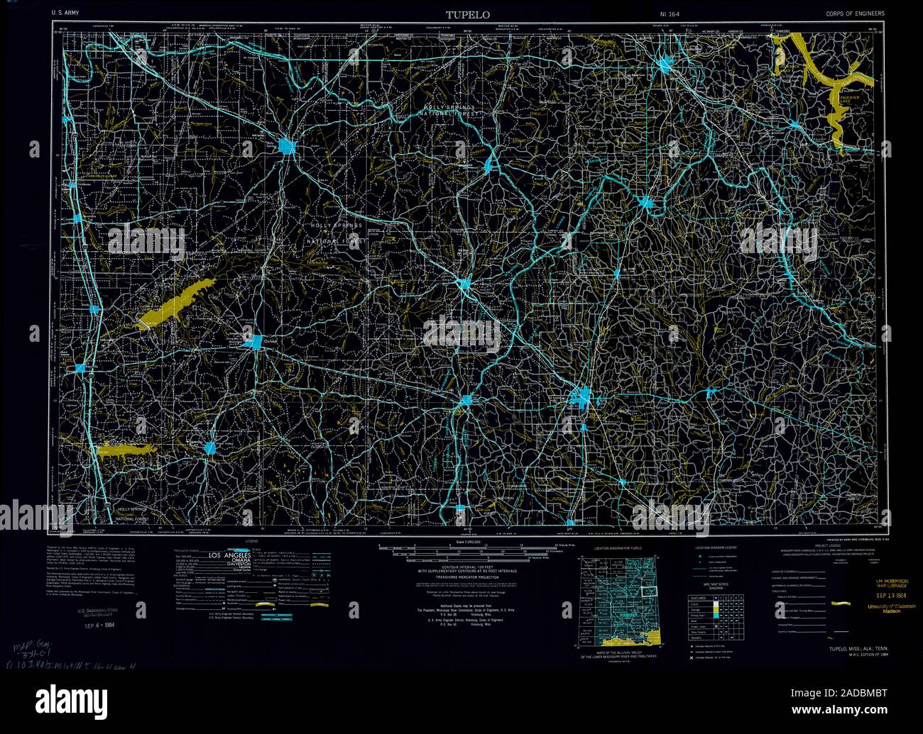 Map of tupelo hi-res stock photography and images - Alamy