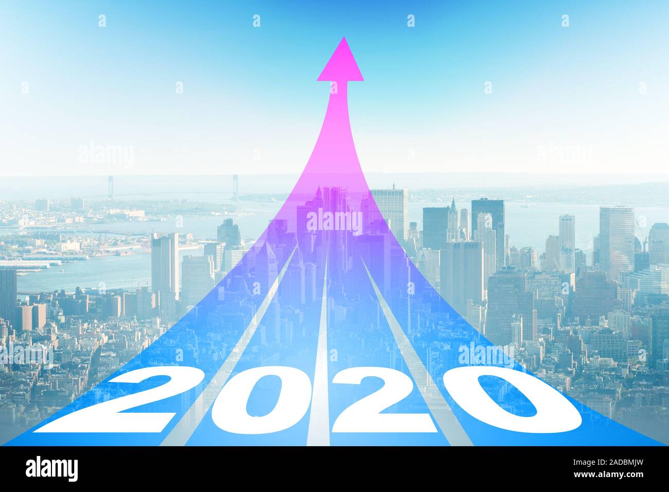Year 2020 concept with arrows going up Stock Photo - Alamy