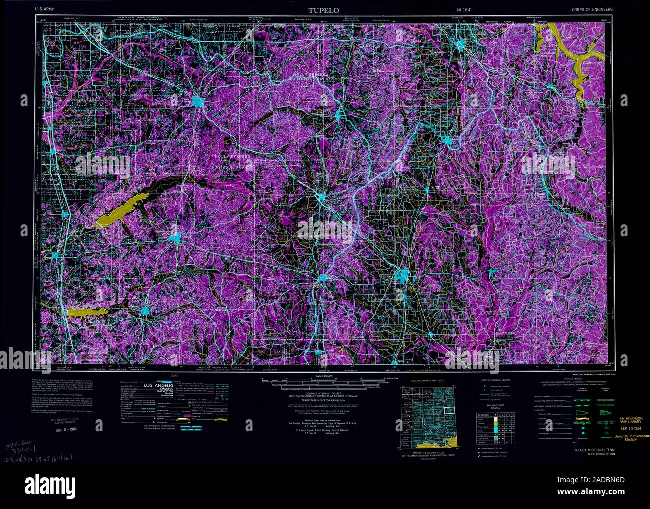 Map of tupelo hi-res stock photography and images - Alamy