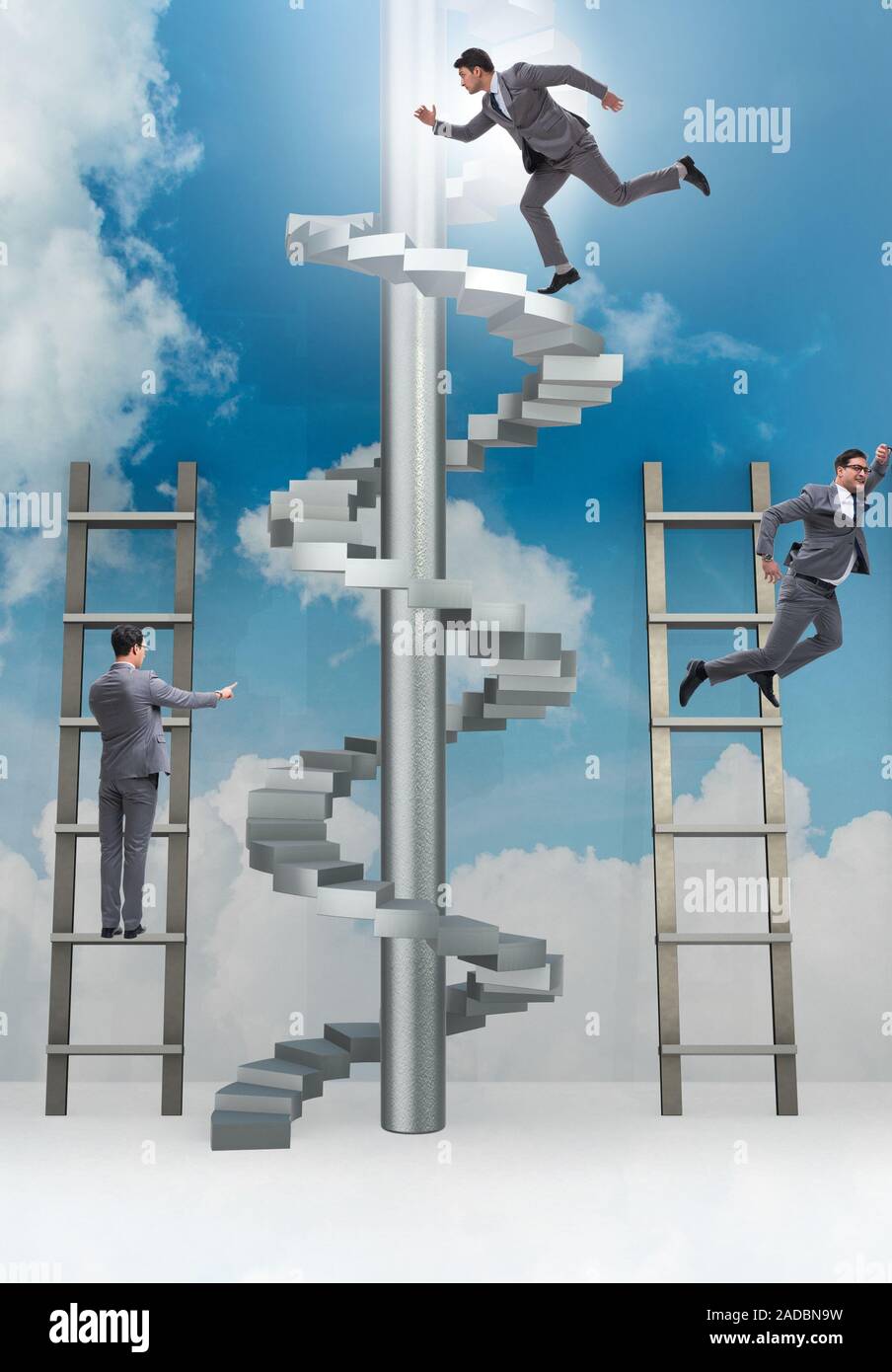 The competition concept with Businessman beating competitors Stock ...