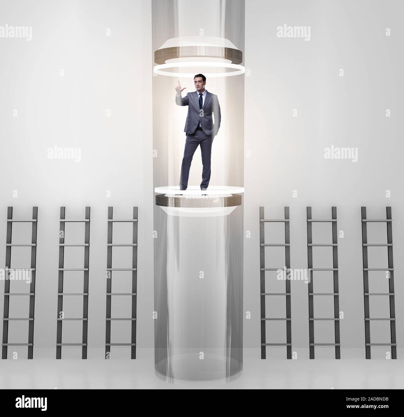 Businessmen in accelerated and fast promotion concept Stock Photo - Alamy