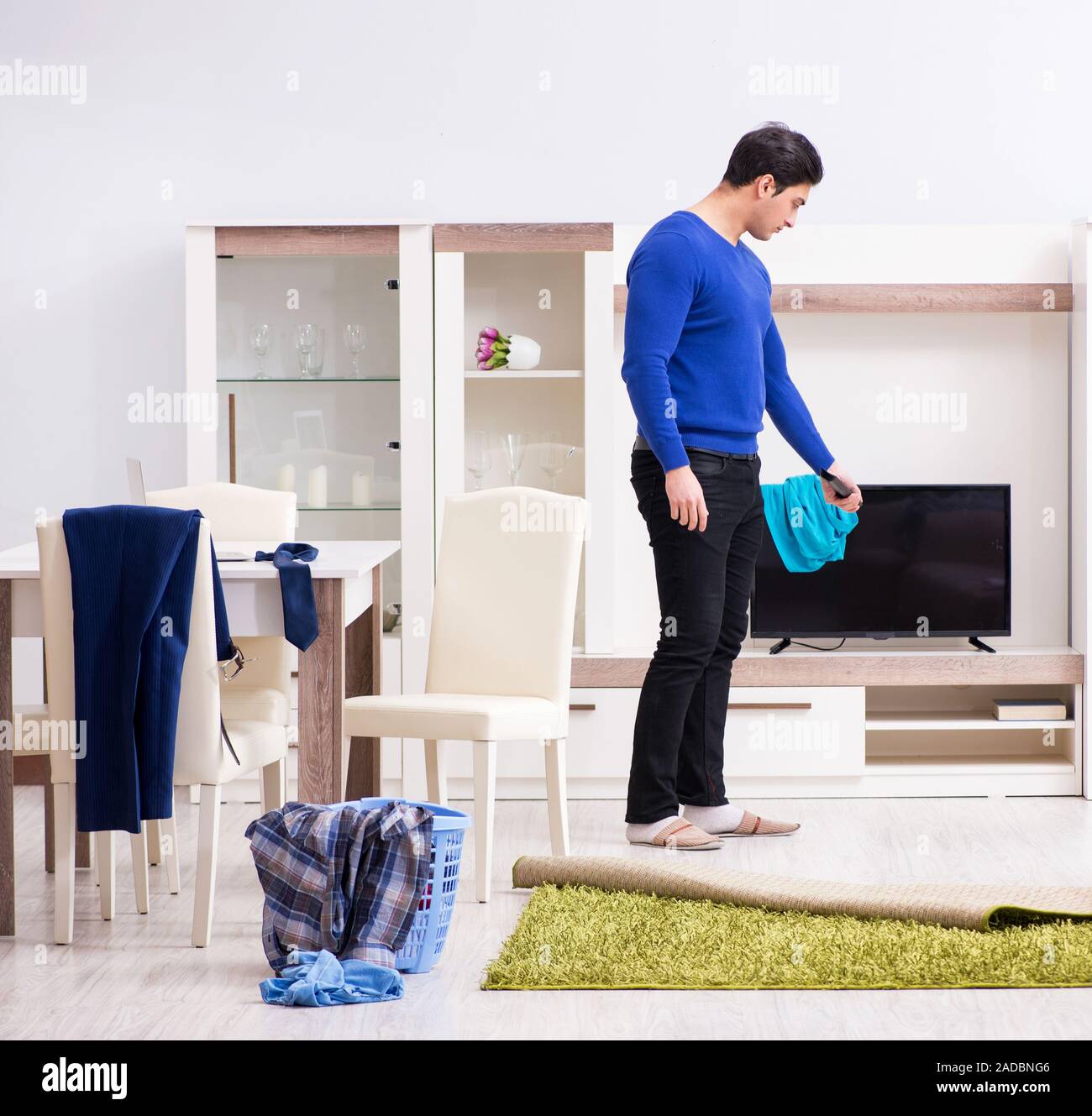 Collecting laundry hi-res stock photography and images - Alamy
