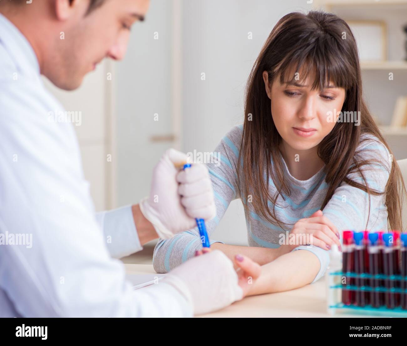 Patient during blood test sampling procedure taken for analysis Stock ...