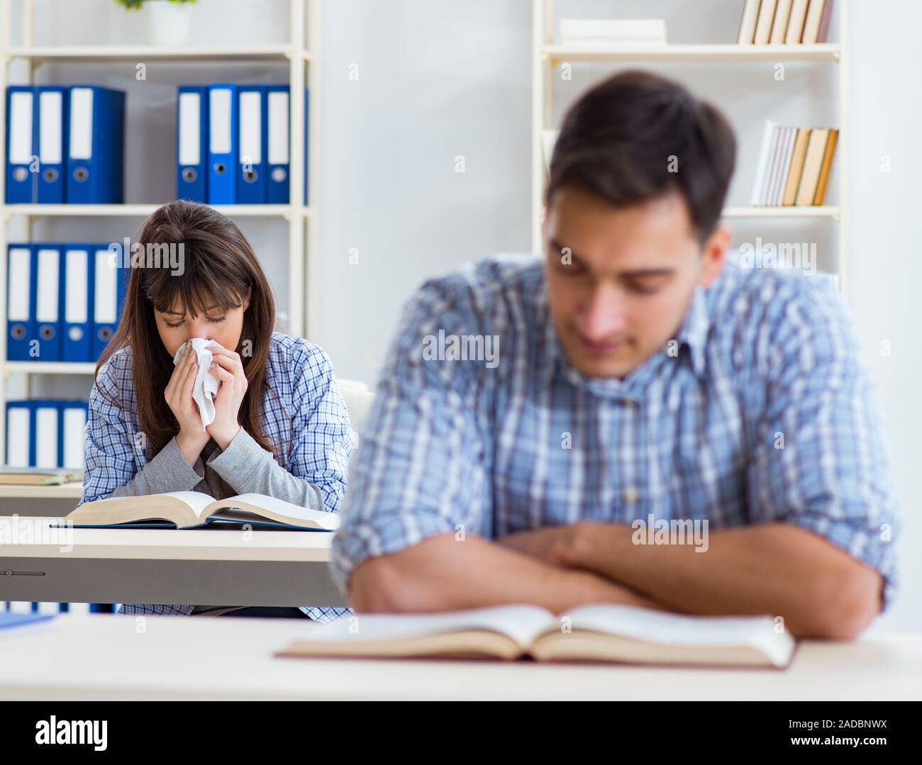 Students sitting and studying in classroom college Stock Photo - Alamy