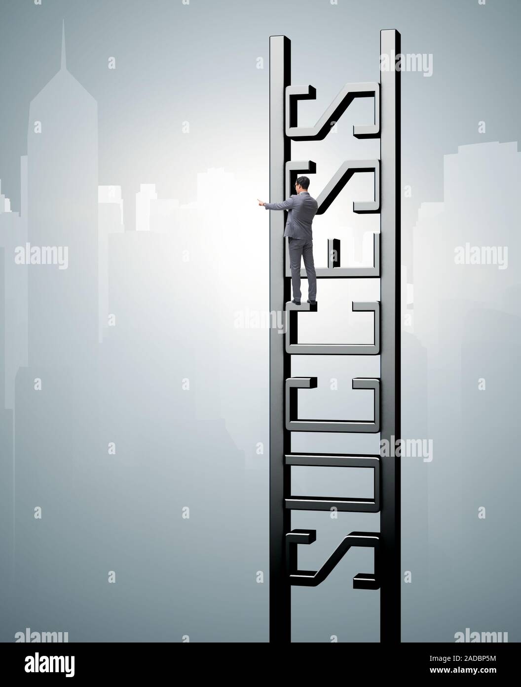 Businessman climbing the career ladder of success Stock Photo - Alamy