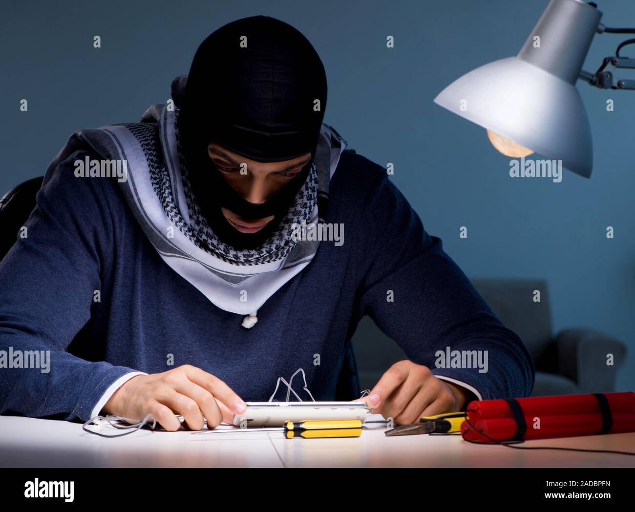 Terrorist bomber preparing dynamite bomb Stock Photo - Alamy