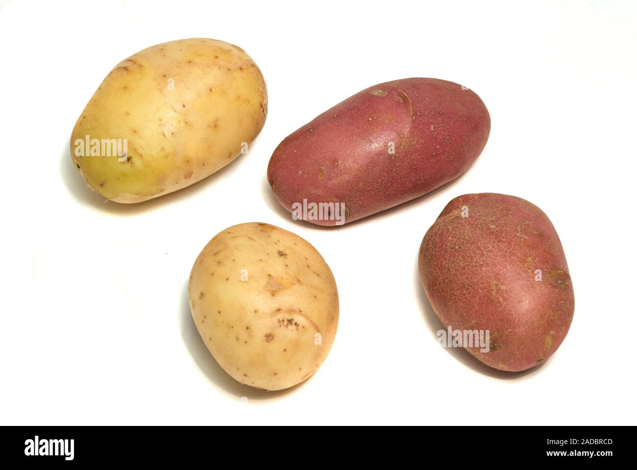 Four potatoes isolated on white background Stock Photo - Alamy